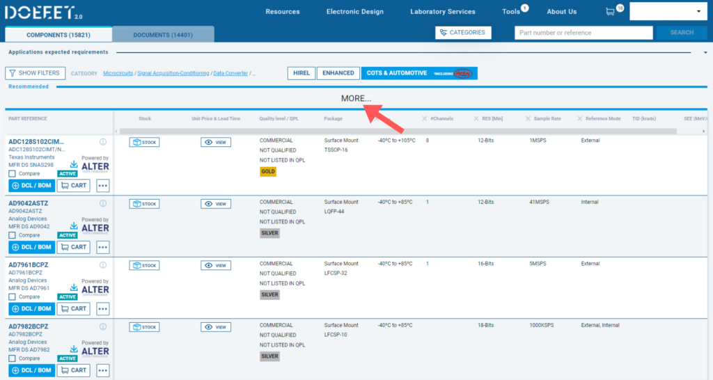 New Features In Doeeet To Find The Right Cots Components